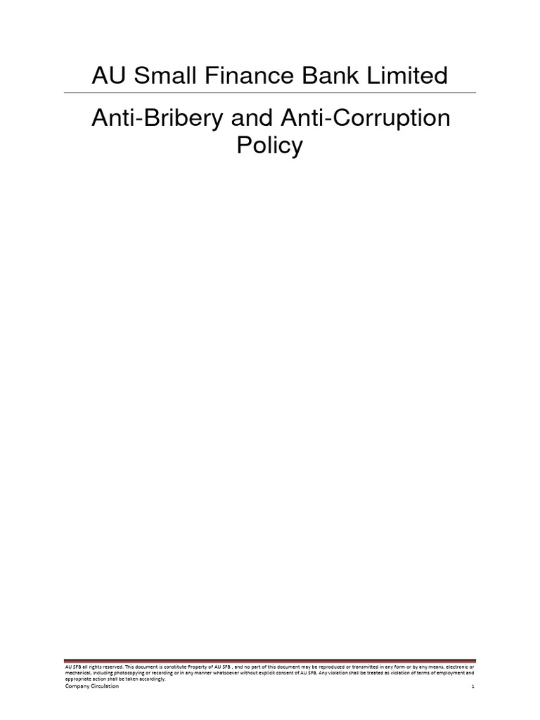 Anti Bribery and Anti Corruption Policy | PDF | Bribery | Employment