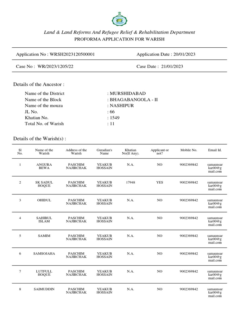 Waris Certificate Application Form | PDF | Websites | Internet Protocol ...