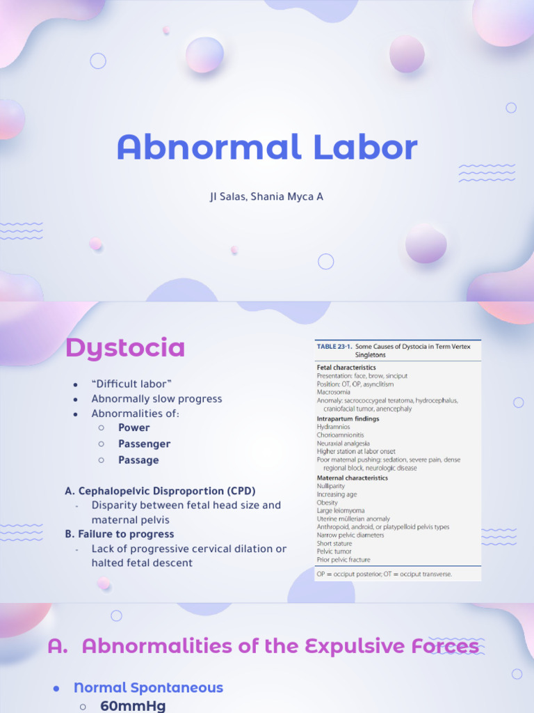 Abnormal Labor | PDF | Childbirth | Fetus