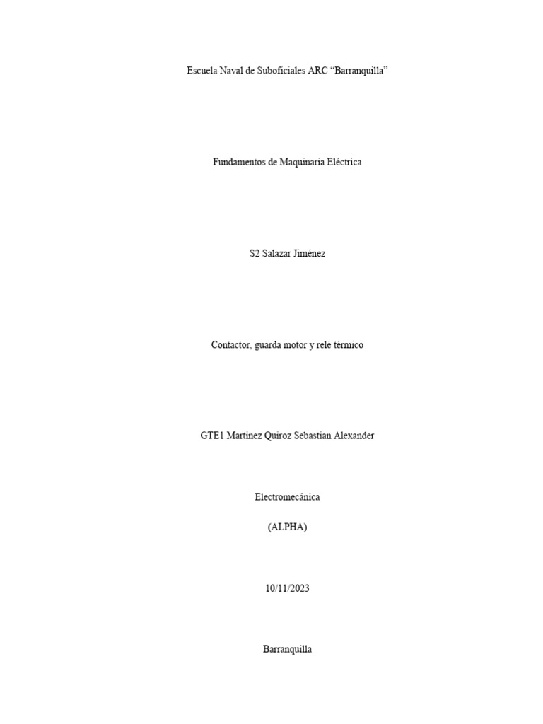 Contactor, Rele Termico y Guardamotor | Descargar gratis PDF | Relé ...