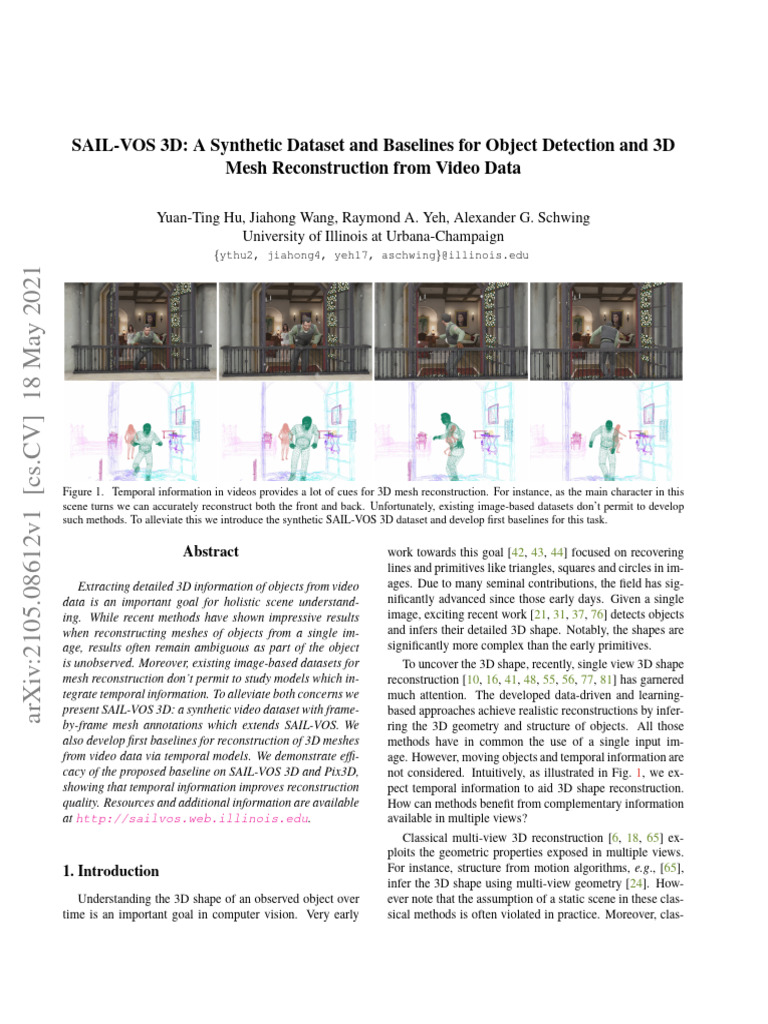 Sail Vos 3d A Synthetic Dataset And Baselines For Object Detection And 3d Pdf 3 D Computer