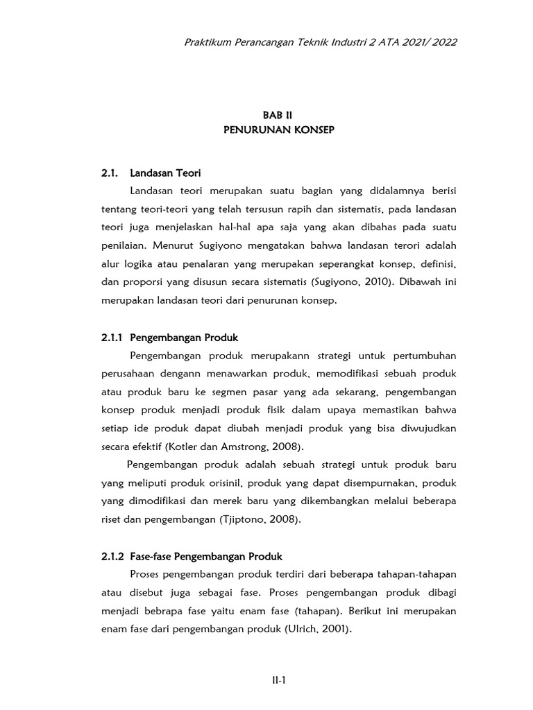 Bab II Penurunan Konsep | PDF