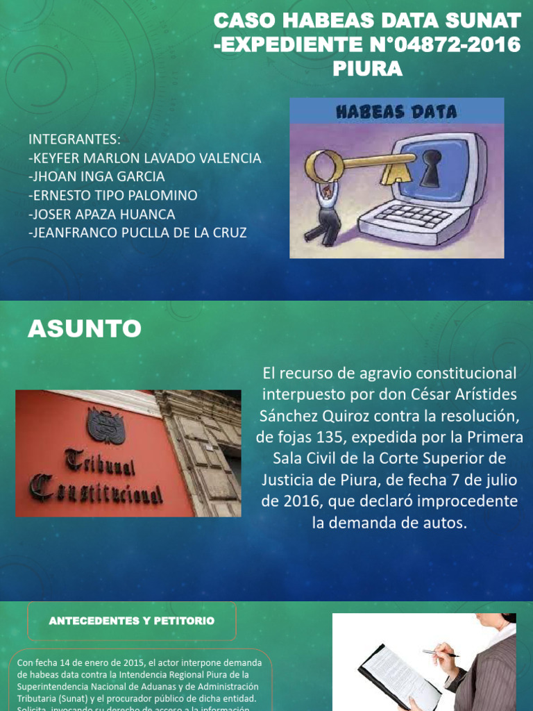 Habeas Data PPT Caso Suant | PDF | Demanda judicial | Gobierno