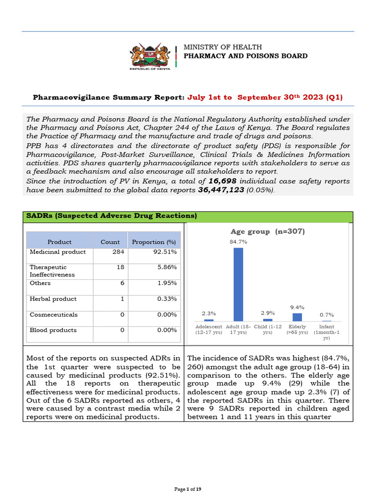 Pharmacovigilance Q1 Summary 20232024 | PDF | Vaccines | Pharmacovigilance