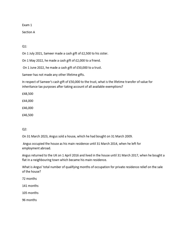 ACCA F6 MCQs | PDF | Taxes | Expense