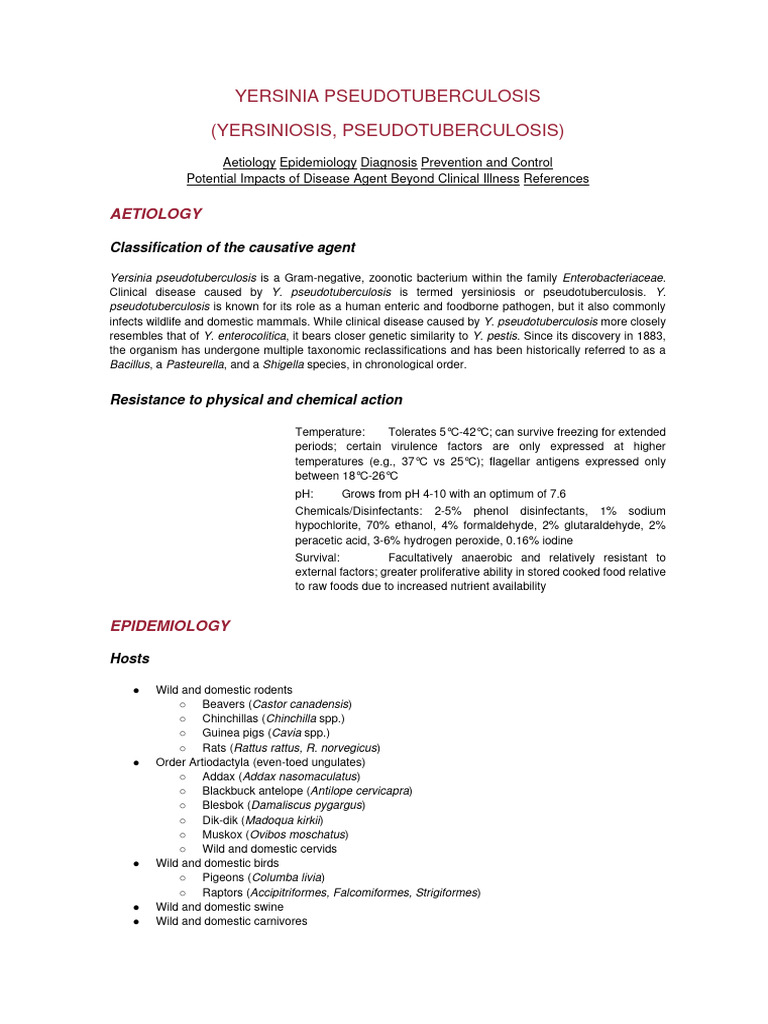 Yersinia Pseudotuberculosis Infection With | PDF | Infection | Serology