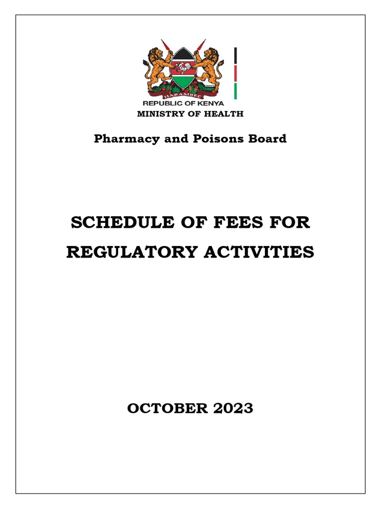 Pharmacy and Poisons Board Proposed Fees Schedule | Download Free PDF ...