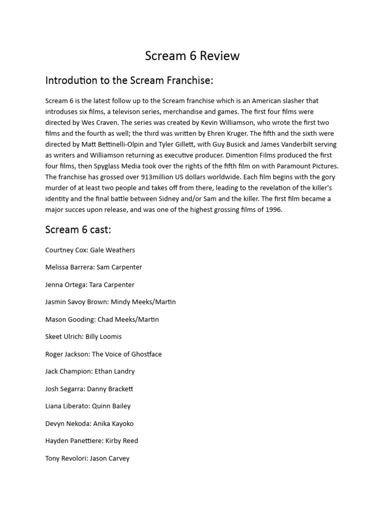 Scream 6 | PDF