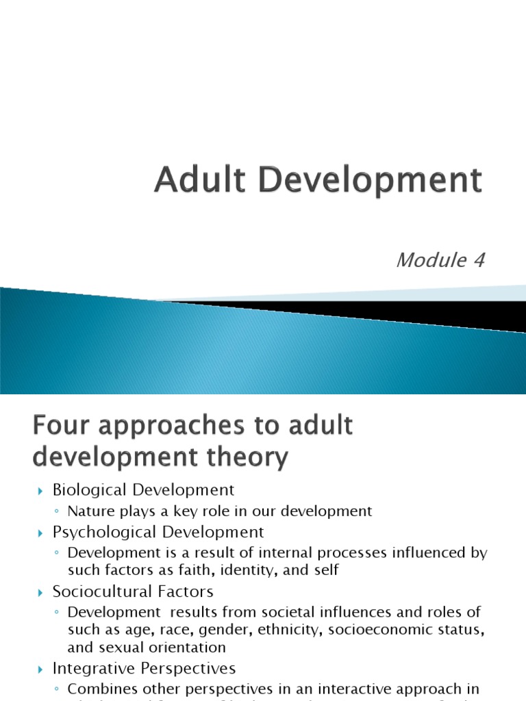 Adult Development Theory | PDF | Self | Identity (Social Science)