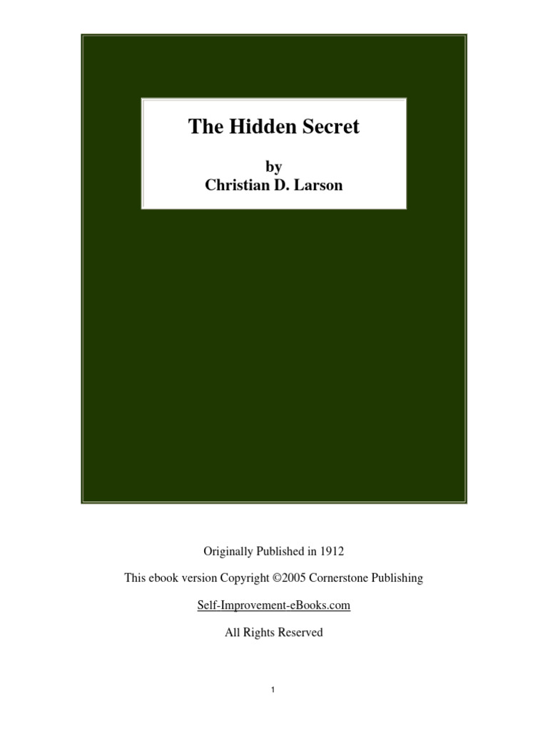 The Hidden Secret | PDF | Faith | Mind