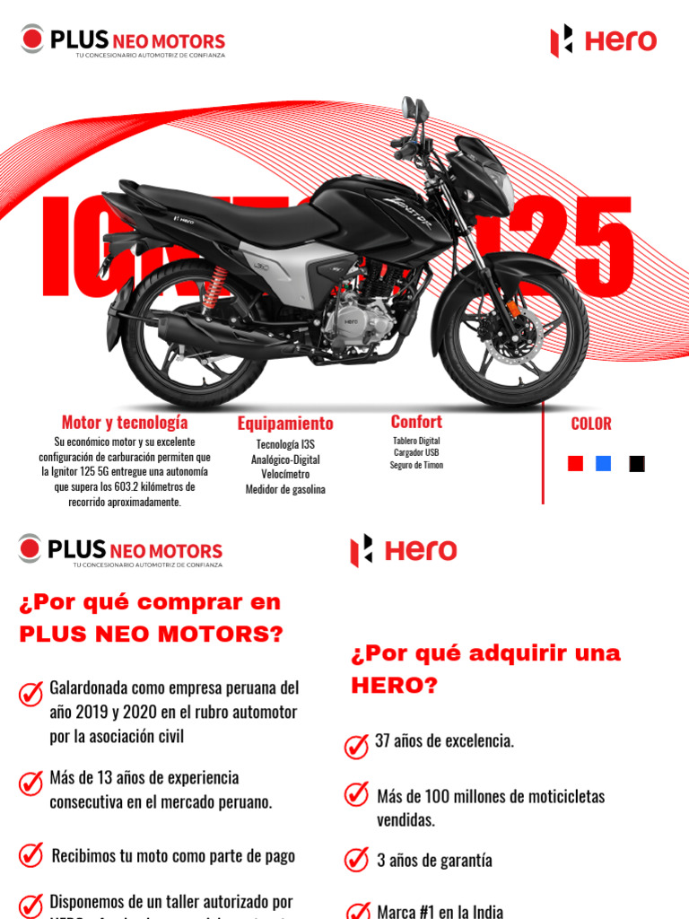 Hero Ignitor 125: Precio y Características | PDF