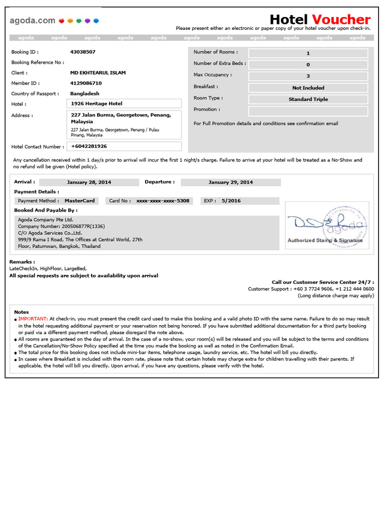 Heritage Hotel Booking 2014 | PDF | Credit Card | Service Industries