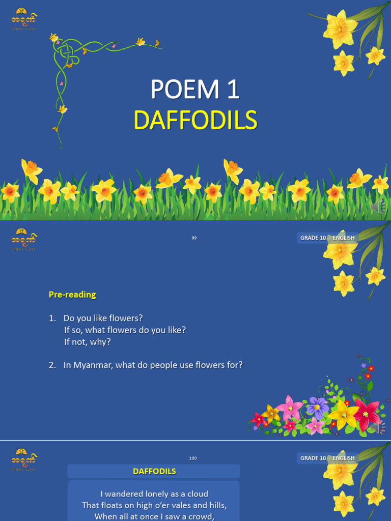 POEM1 Daffodils | PDF | Poetry