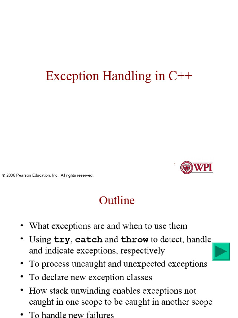 Exception Handling | PDF | C++ | Systems Engineering