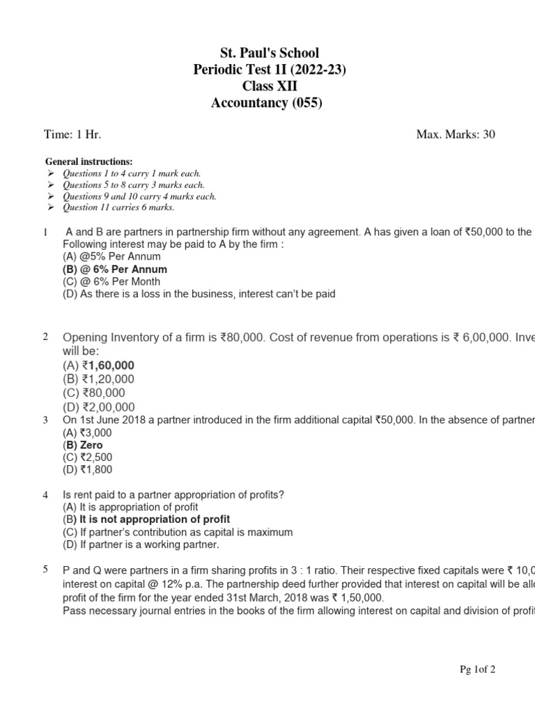 Accs Question Paper | PDF