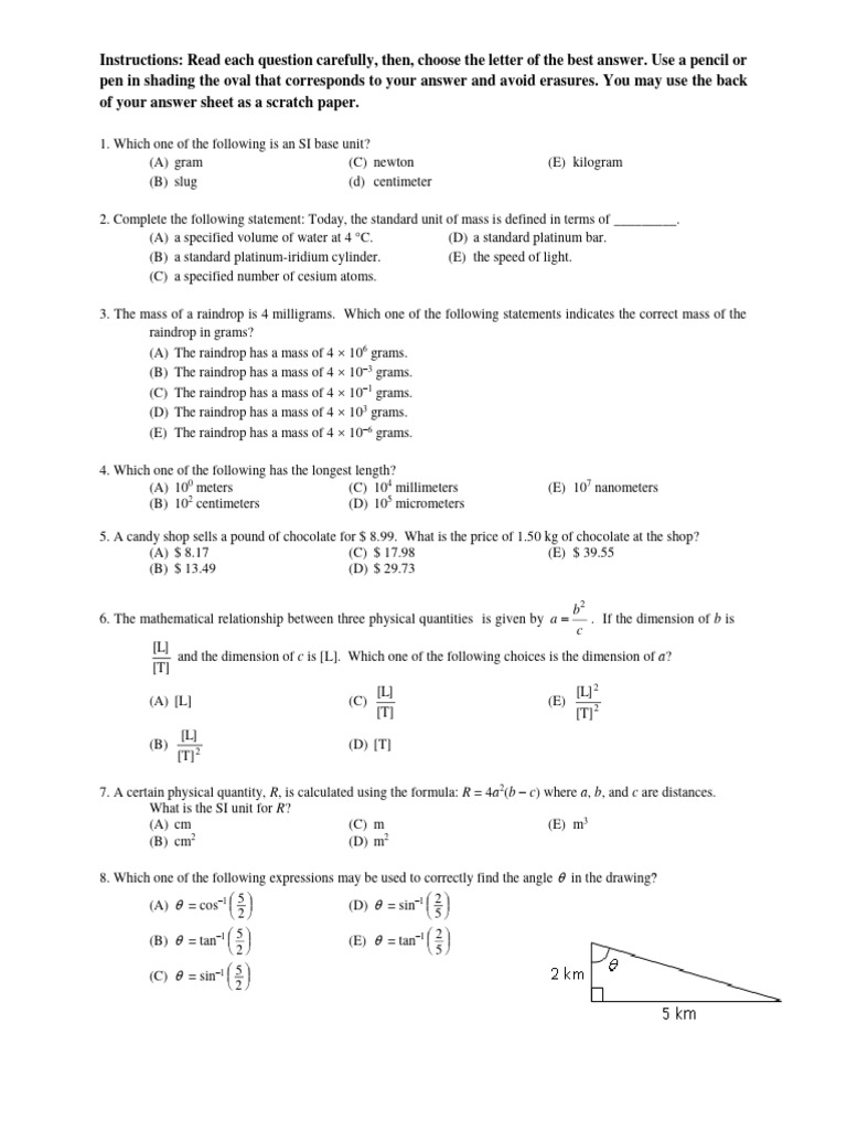 Physics Multiple Choice Questions Guide | PDF | Euclidean Vector | Quantity