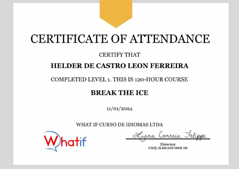 Certificado - Inglês | PDF