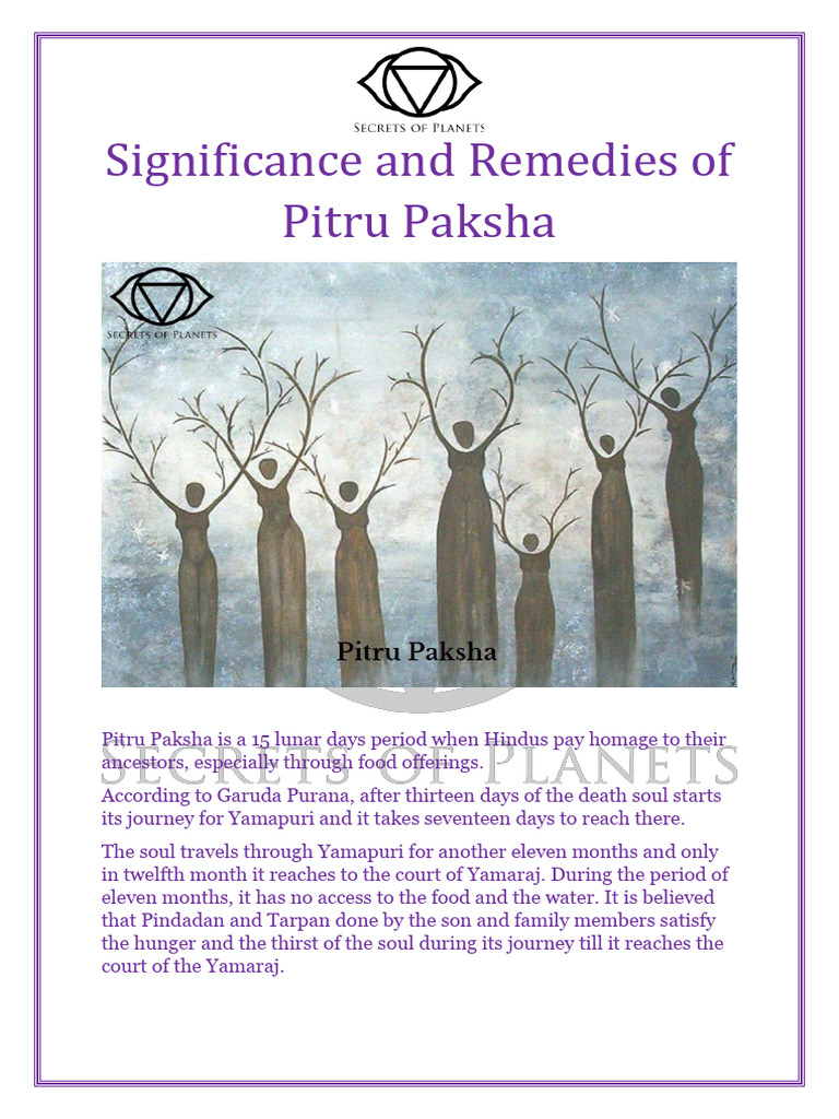 Pitru Paksha: Significance and Rituals | PDF | Indian Religions