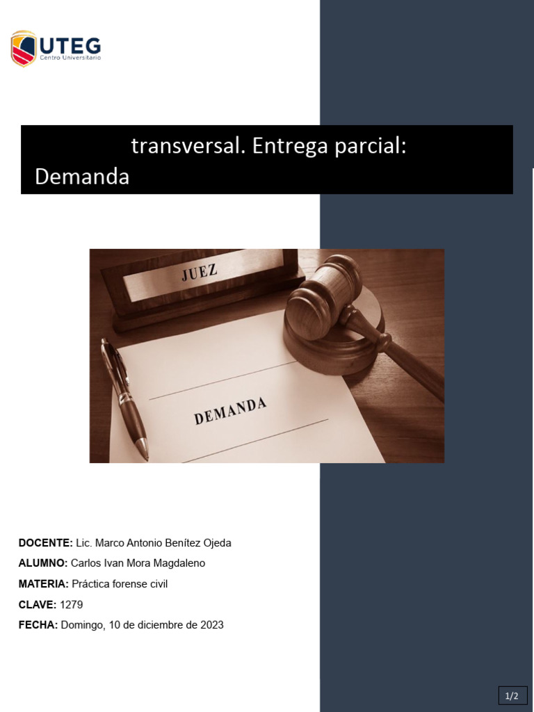 Trabajo 1. Producto transversal entrega parcial. Demanda | PDF ...