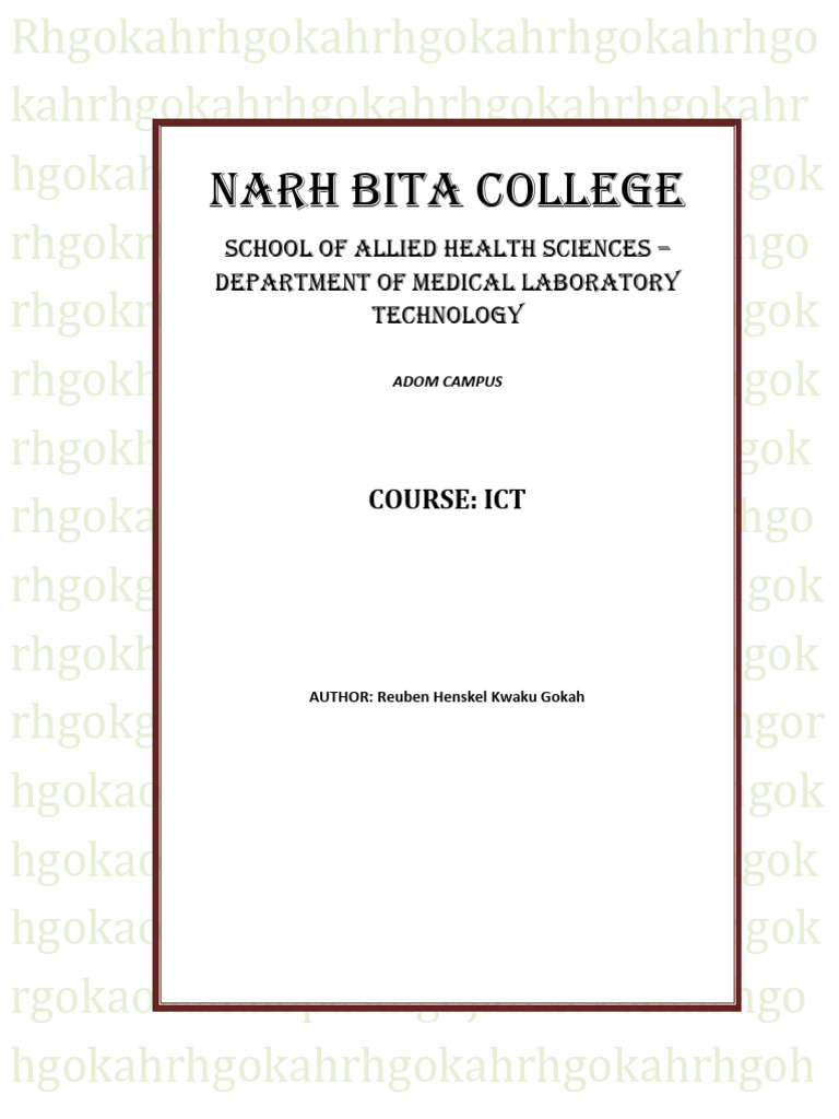 Ict - Narh Bita | PDF | Computer Keyboard | Computer Monitor Ict - Narh Bita | PDF | Computer Keyboard | Computer Monitor