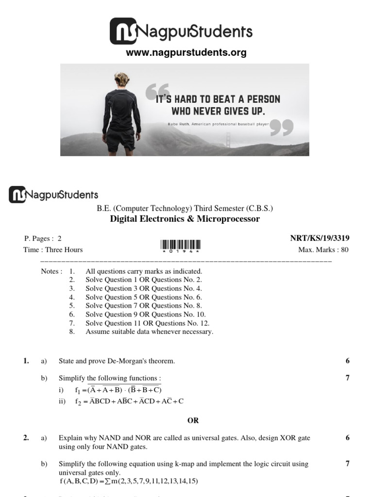 (NagpurStudents.org)Digital Electronics and Microprocessor | PDF | Logic Gate | Electronics