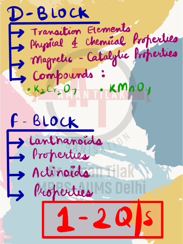 The D - and F-Block Elements | PDF | Transition Metals | Redox