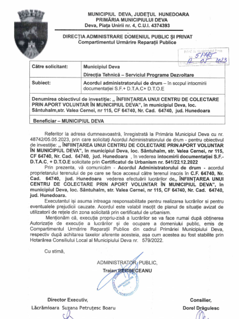 Acord Administrator Drumuri | PDF