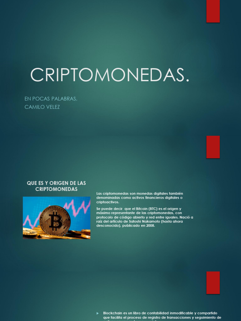 EXPOSICION Criptomonedas CAMILO VELEZ | PDF | Criptomoneda | Moneda