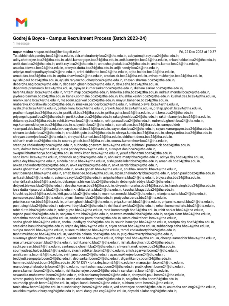 Godrej & Boyce Campus Recruitment 2023 | PDF