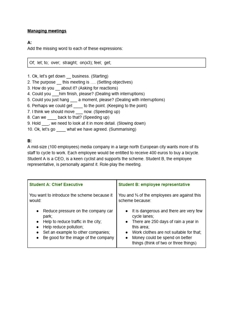 Managing Meetings | PDF