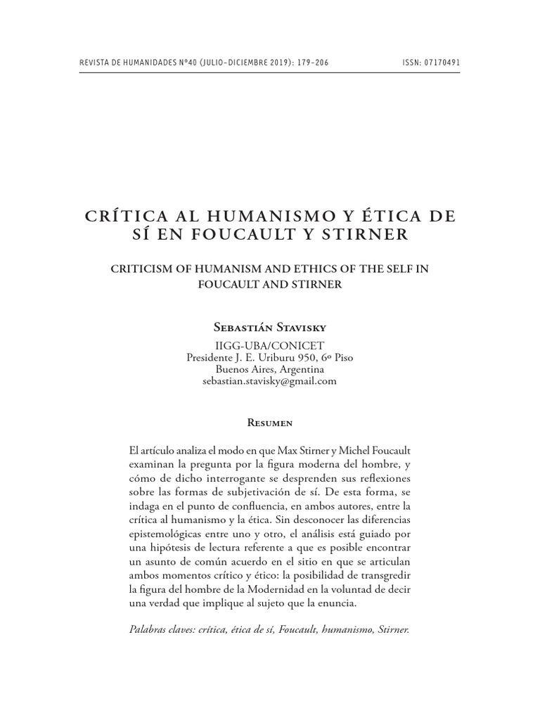 Ética Stimer | PDF | Michel Foucault | Verdad