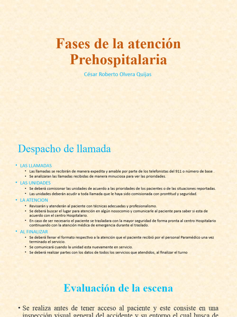 Fases de La Atencion Prehospitalaria | Descargar gratis PDF | Alergia | Hospital