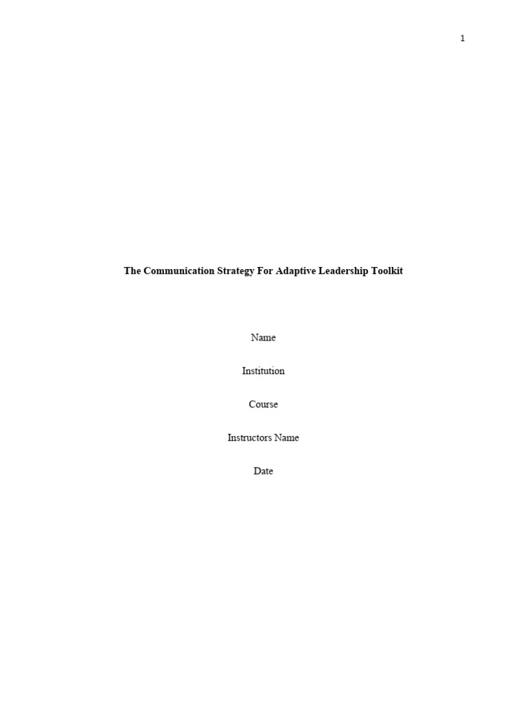 Communication Strategy | PDF | Leadership | Goal