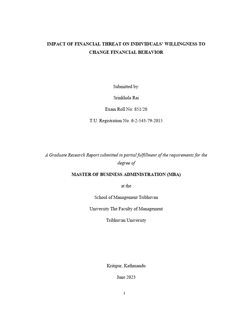 Srinkhala Thesis Final Draft For Final Book | PDF | Business | Finance ...