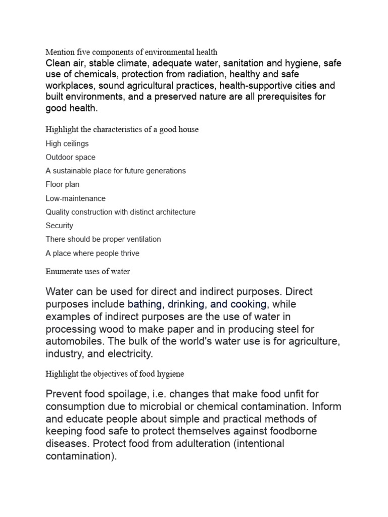 Environmental Health 1 | PDF | Sanitation | Waste