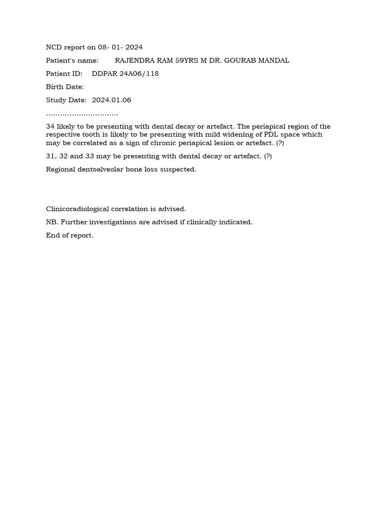 NCD Report On 08 | PDF | Dental Anatomy | Animal Anatomy