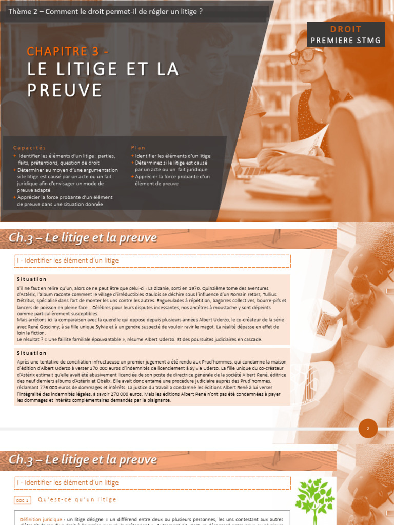 Ch3 - Le Litige Et La Preuve | PDF | Justice | Crime et violence