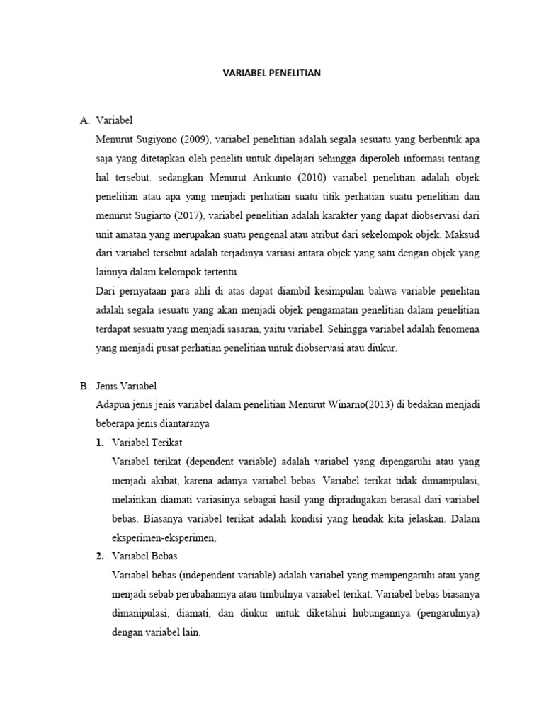 Variabel Penelitian | PDF