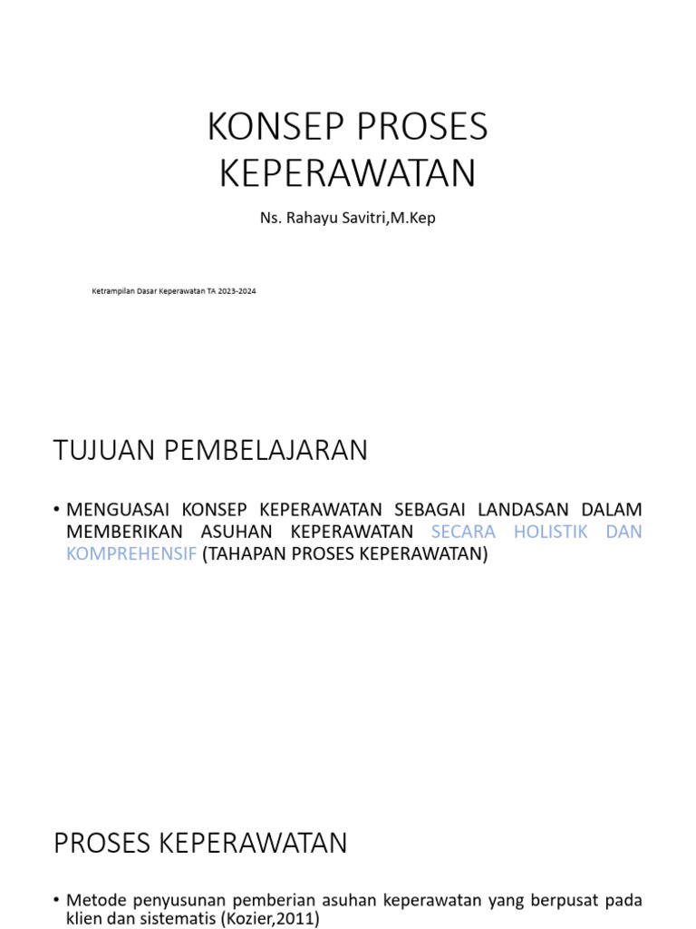 Proses Keperawatan | PDF | Pengembangan Diri | Karier & Perkembangan