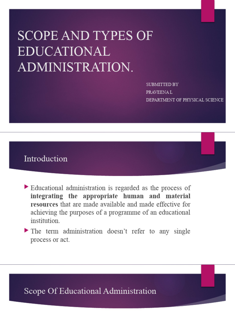 Scope and Types of Educational Administration | Download Free PDF ...