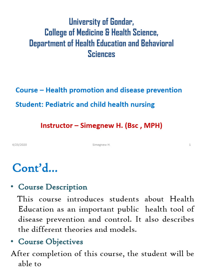 Health Promotion Course Overview | PDF | Reinforcement | Health Promotion