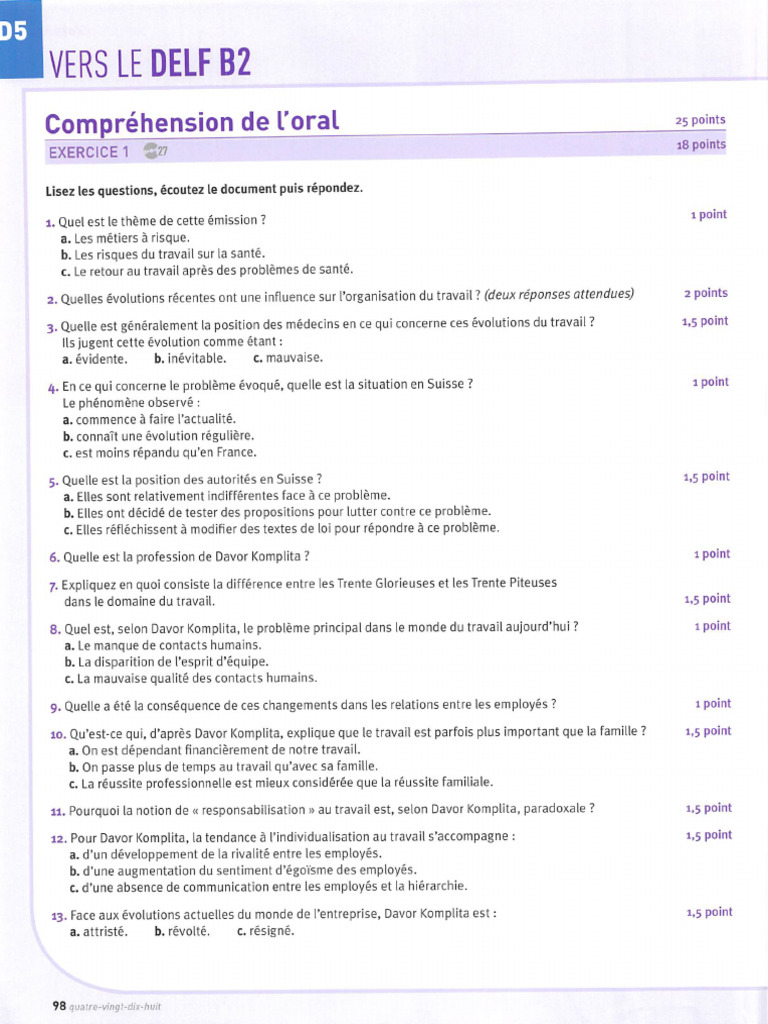 Compréhension Orale | PDF