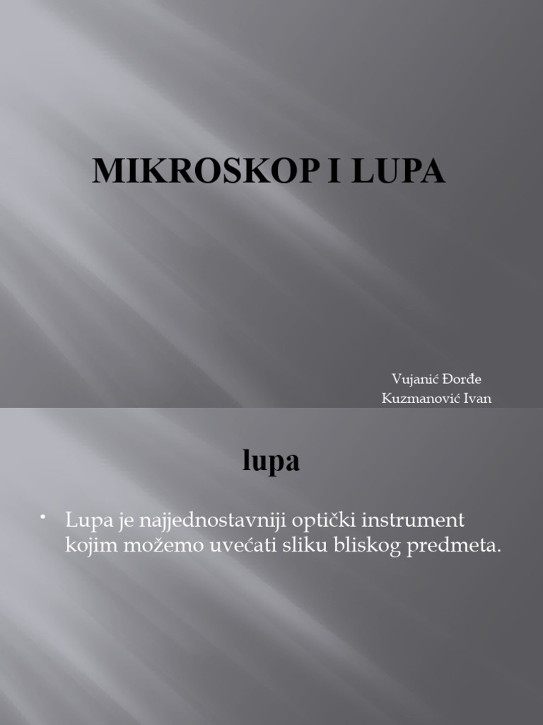 Mikroskop I Lupa | PDF