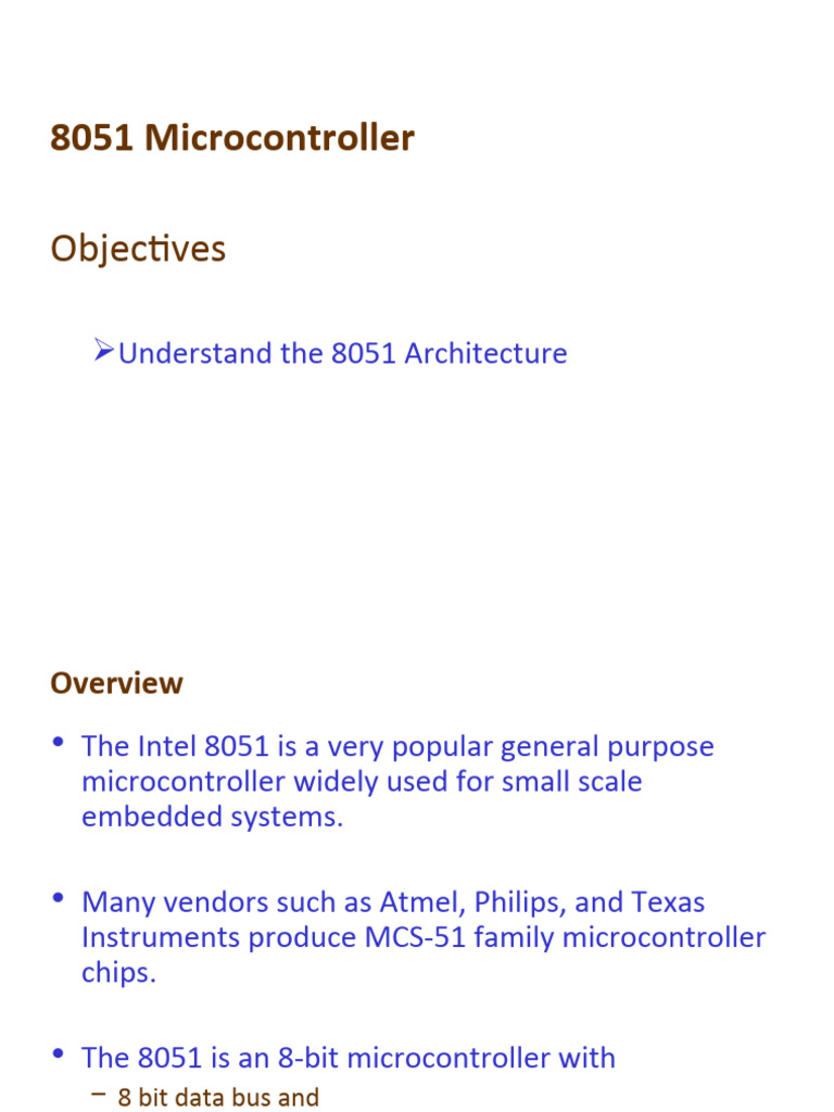 8051 Microcontroller Architecture | PDF | Computer Data | Information Technology