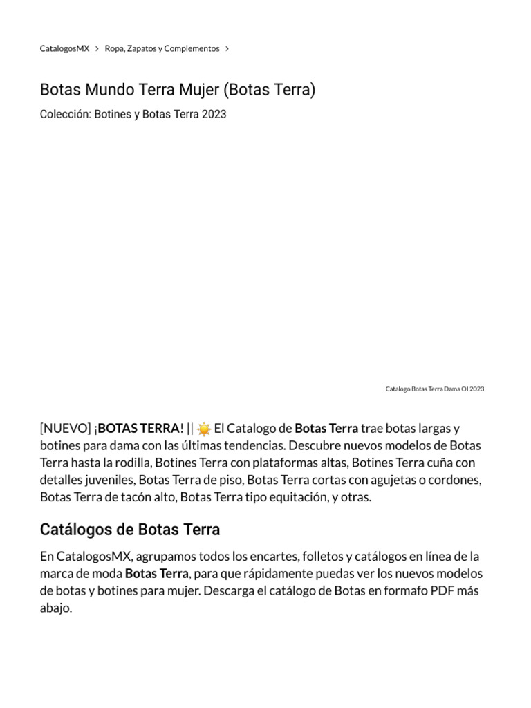BOTAS TERRA 2023 Botas y Botines Mundo Terra - CatalogosMX | PDF | Bota ...