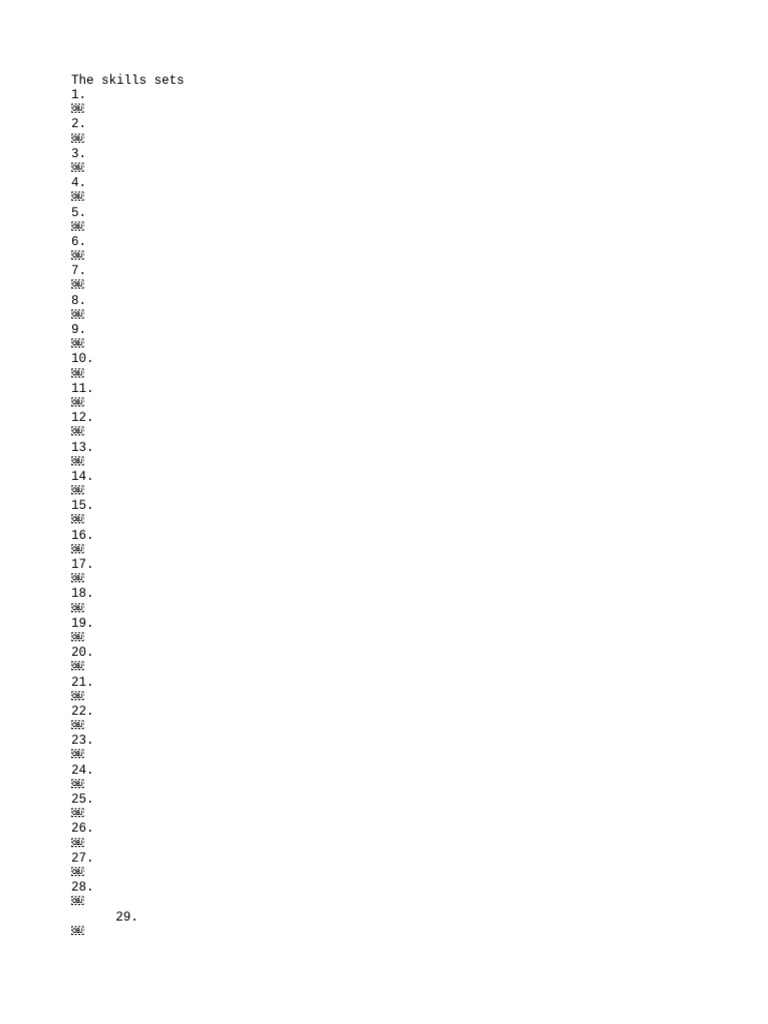 The Skills Sets | PDF