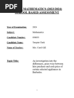 Sba Sample - Csec Math | PDF | Questionnaire | Chart