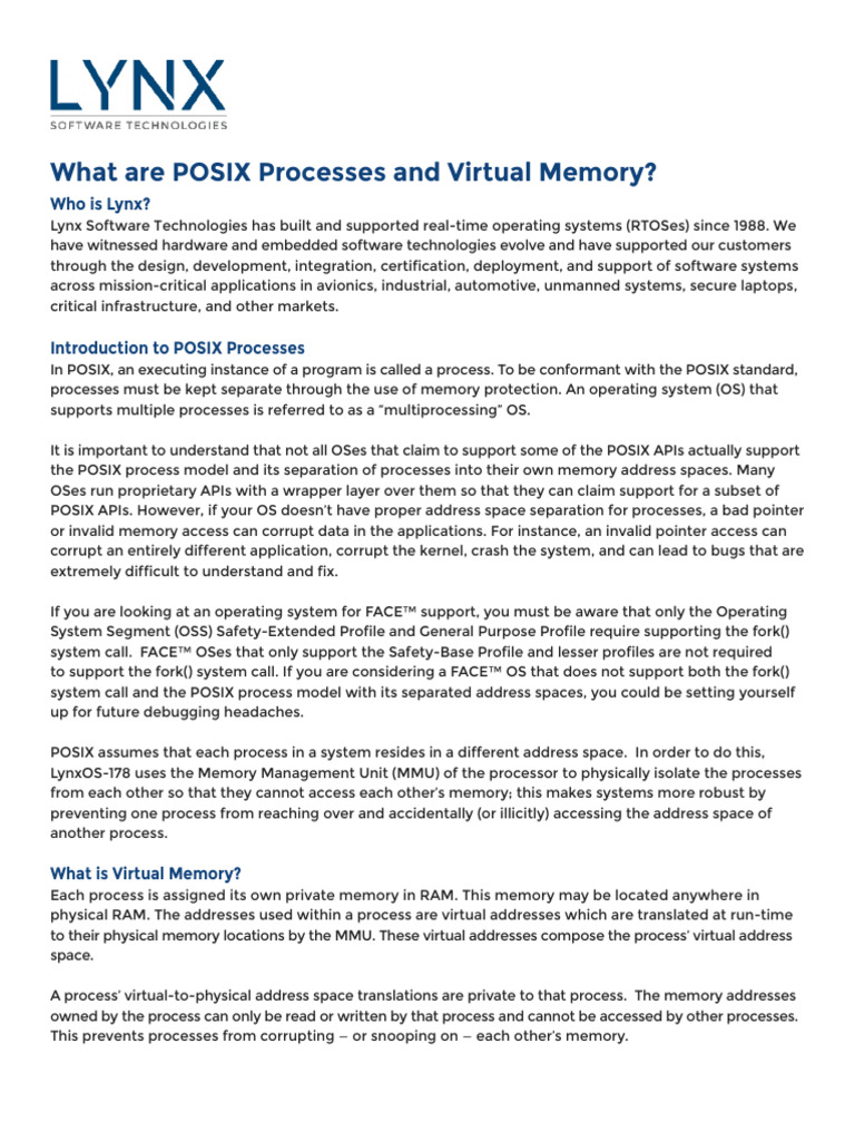 What Are POSIX Processes and Virtual Memory | PDF | Operating System | Process (Computing)