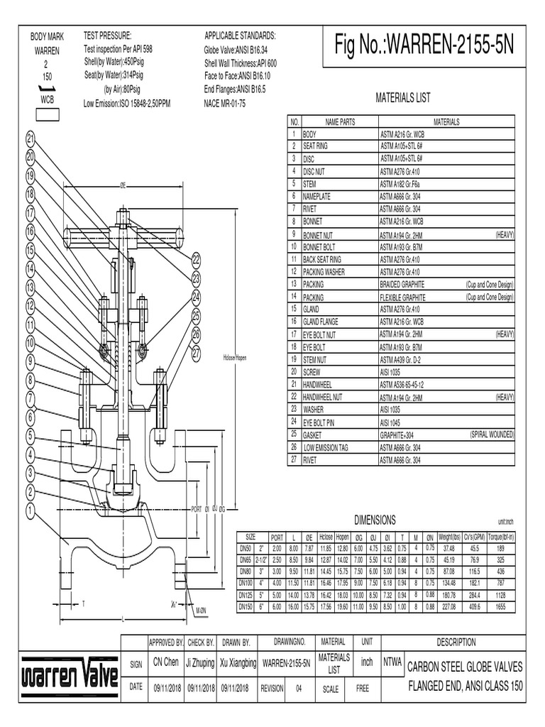 Valvula Warren-2155-5n | PDF | Valve | Screw