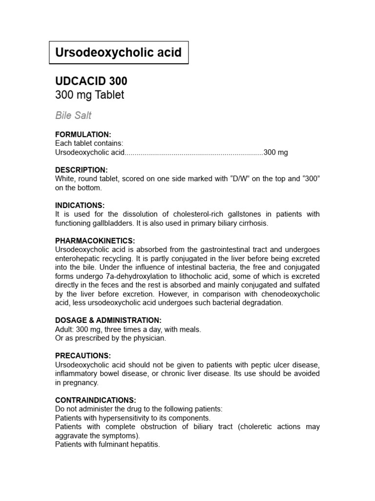 Udcacid 300 Tablet | PDF | Self-Improvement | Wellness